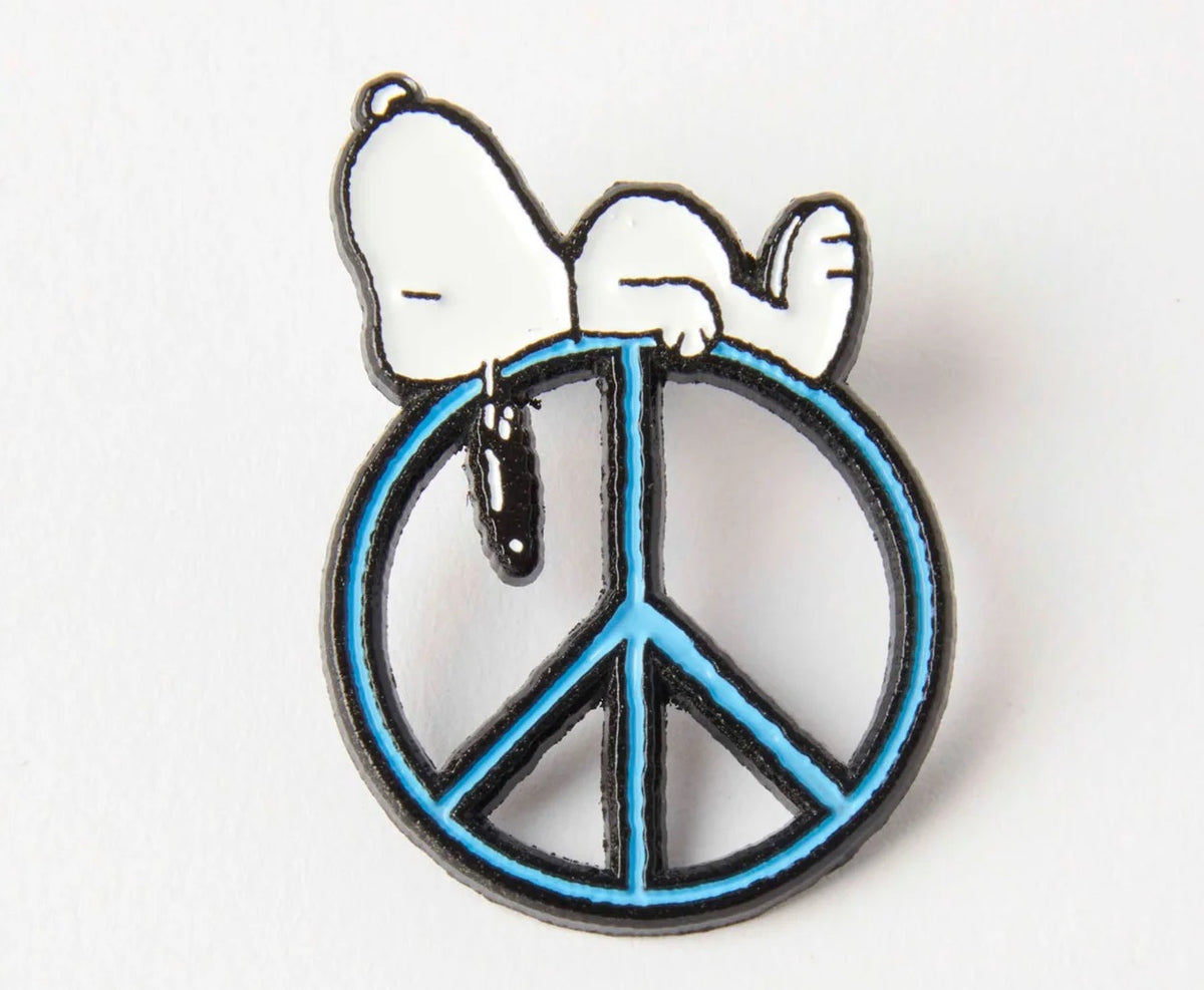 Snoopy Peace Enamel Pin Badge – Bluebell Gifts